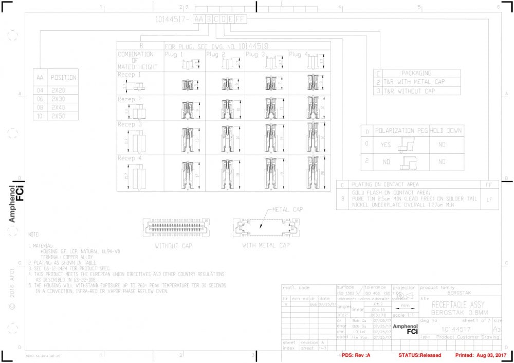 Amphenol 10144517 drawing page 1