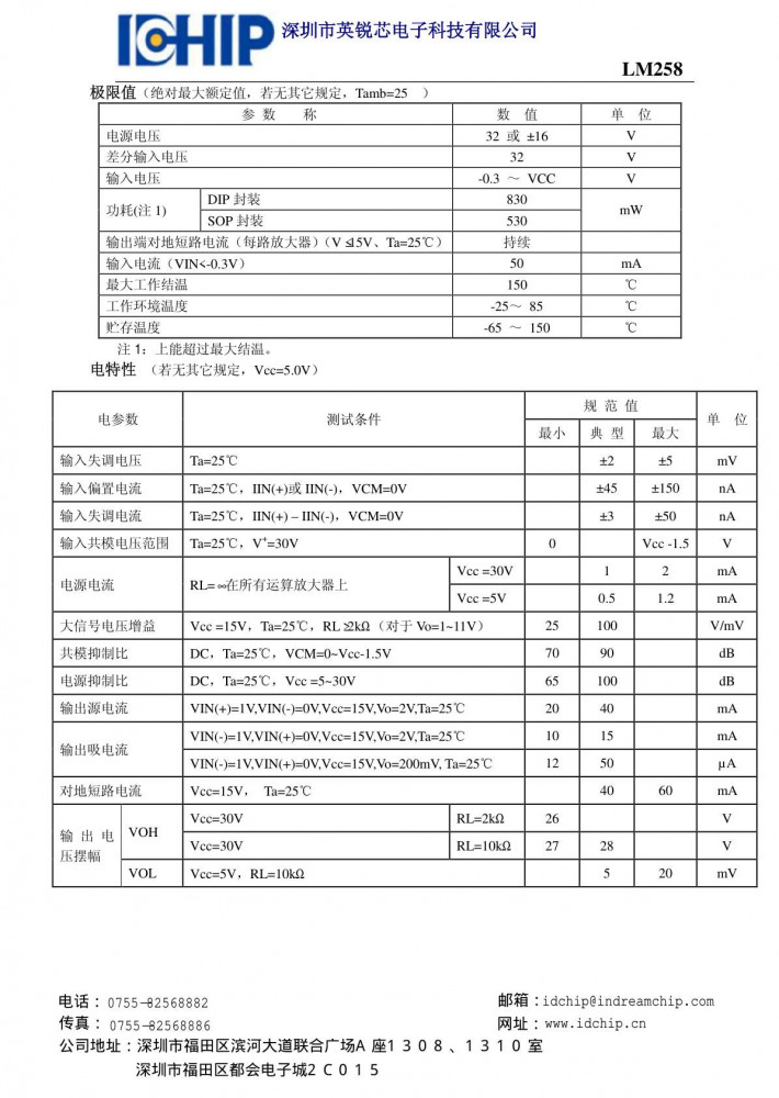 LM258 datasheet page 2