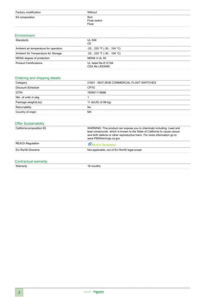 9037HW38Z20 technical document page 2