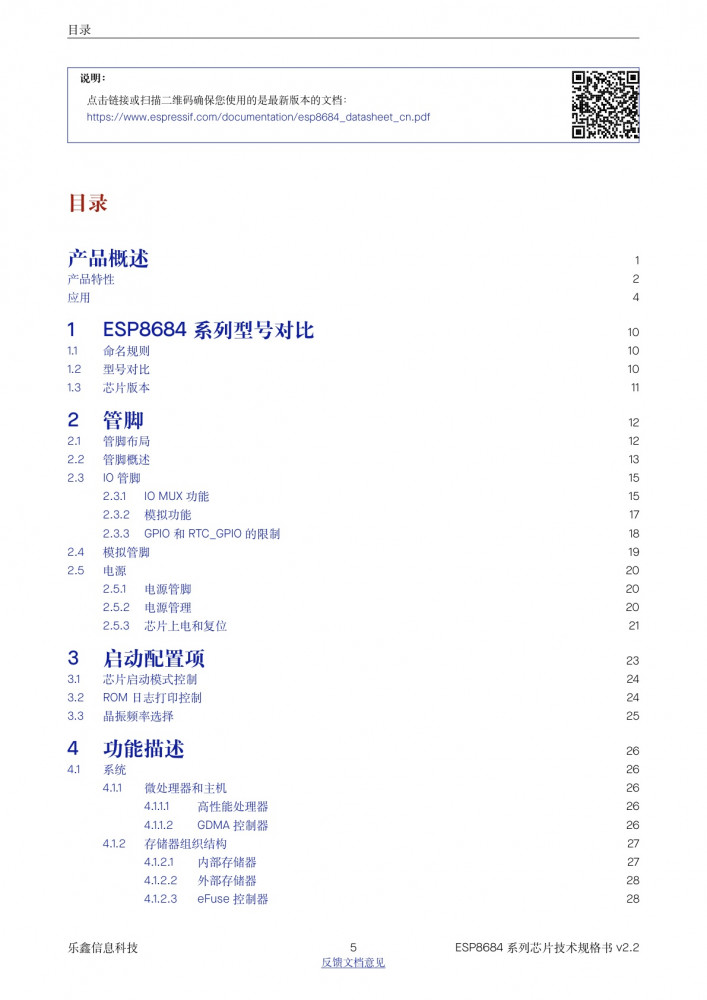 ESP8684 technical document page 6
