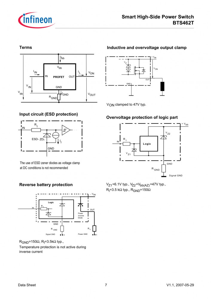 BTS462TAKSA1 datasheet page 7
