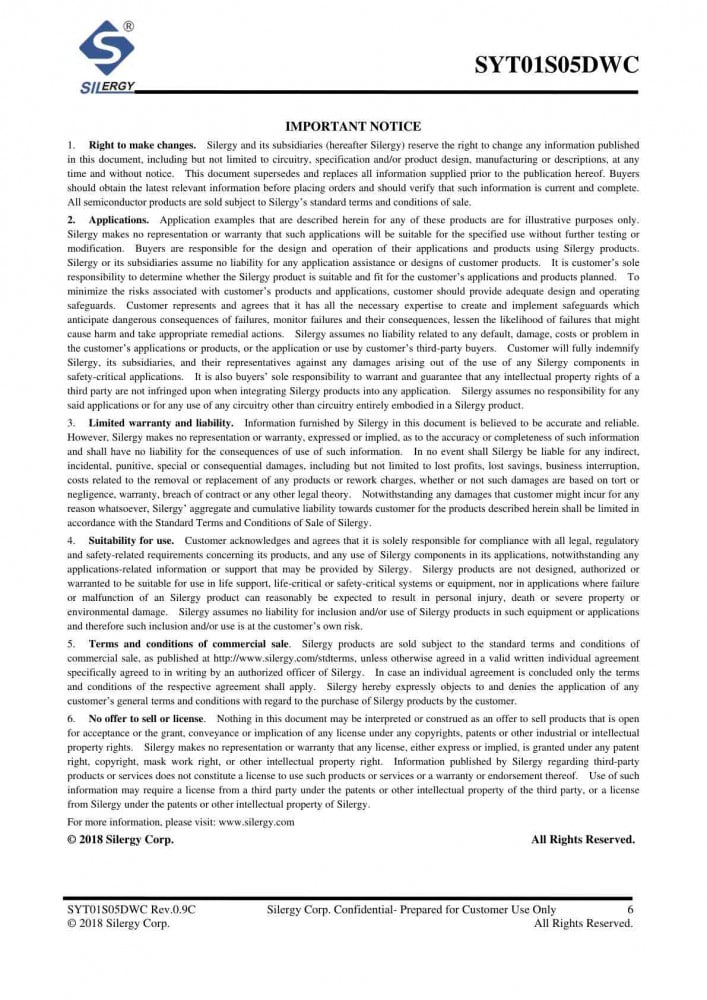 SYT01S05DWC datasheet page 6