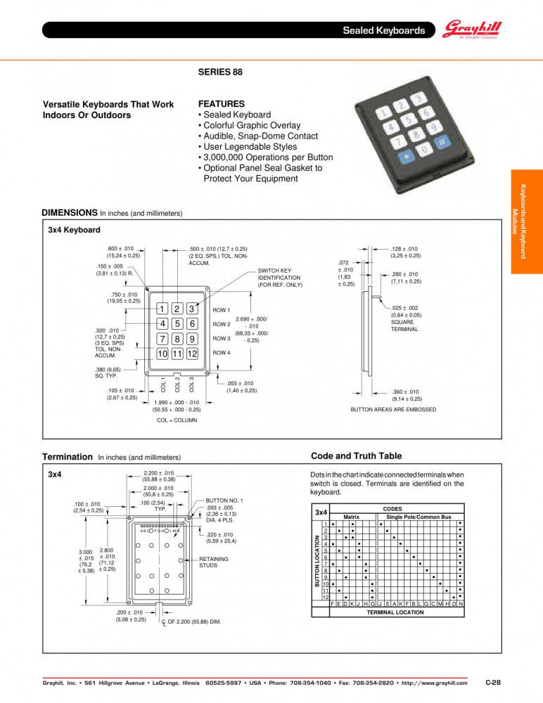 Grayhill Series 88 documentation page 1