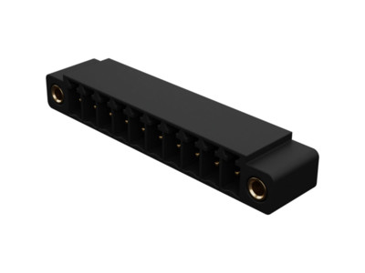 3.50mm Pitch Eurostyle Right-Angle PCB Header, with Threaded Retention Inserts, Gold (Au) Plated, Black, 10 Circuits for sale