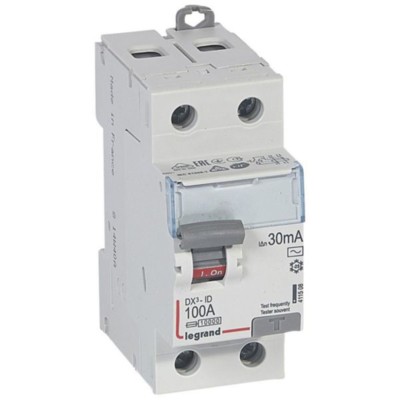 RCD DX³-ID - 4P 400V~ neutral right-hand side - 40A RCCB type A - 500mA sensitivity - 4-module DIN rail IP20