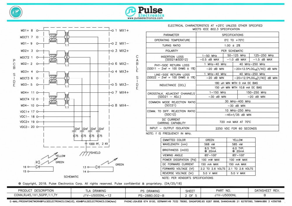 J1V-U5000NL datasheet sheet 2