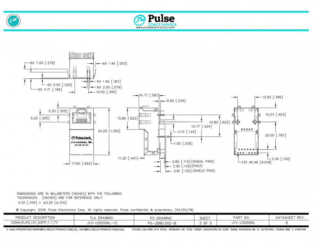 J1V-U5000NL datasheet sheet 3