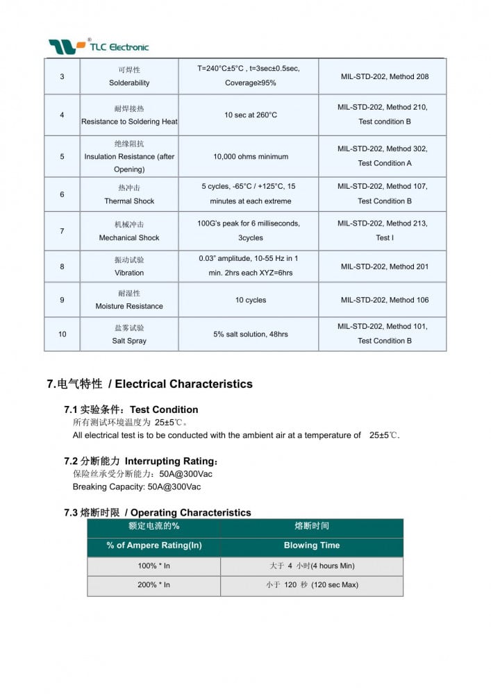 TA3VT series specification page 5