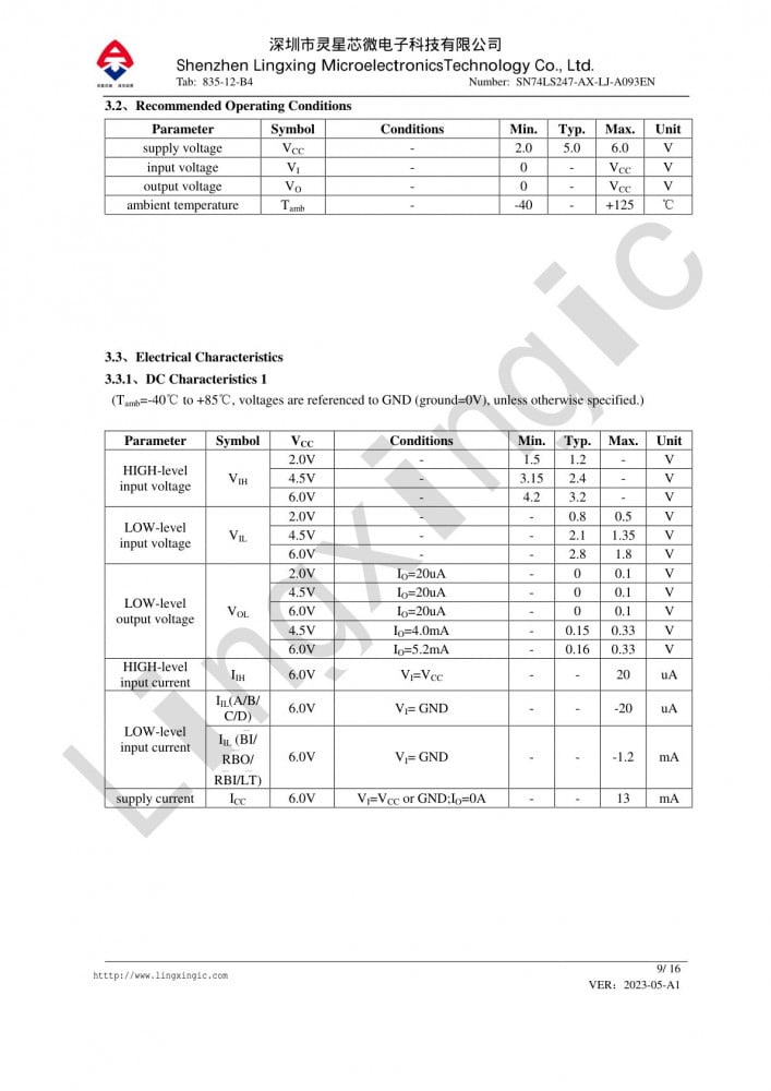 SN74LS247N(LX) datasheet page 9