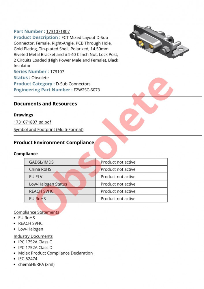 MOLEX 1731071807 technical drawing page 1