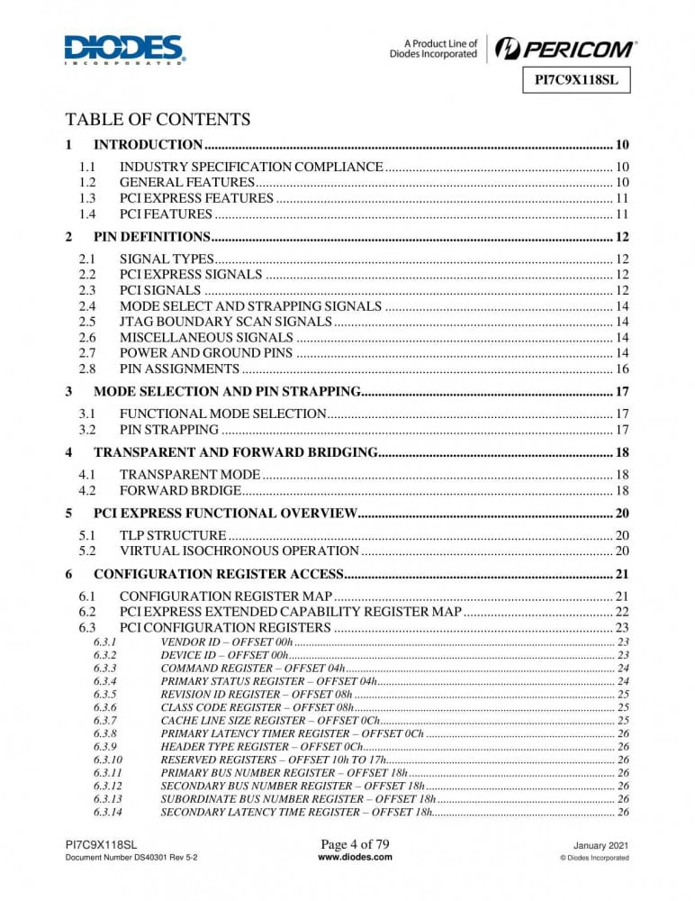 PI7C9X118SL datasheet page 4