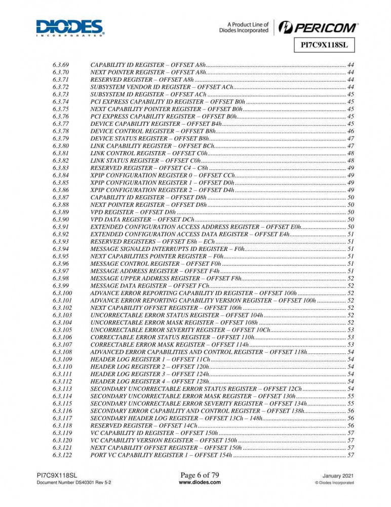 PI7C9X118SL datasheet page 6