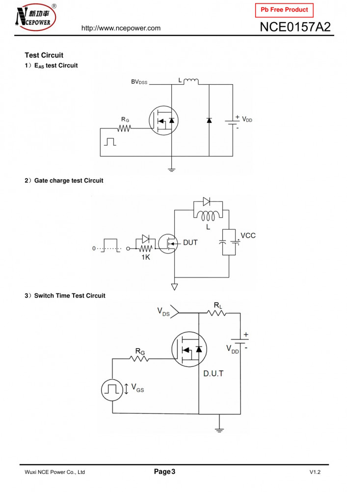 NCE0157A2 datasheet page 3