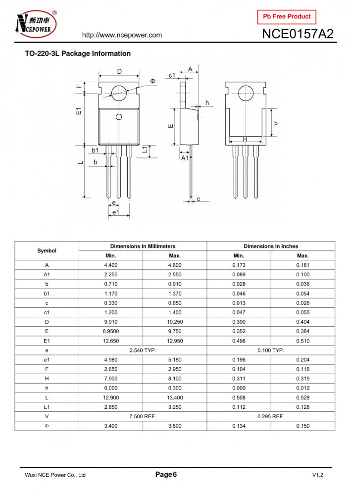 NCE0157A2 datasheet page 6
