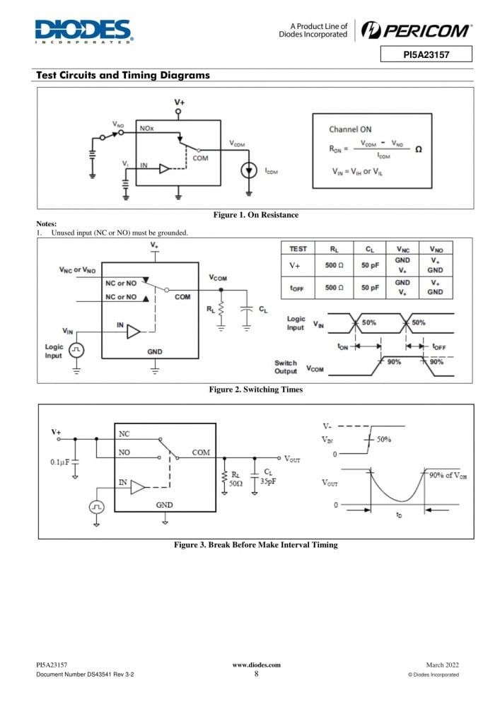 PI5A23157 datasheet page 8