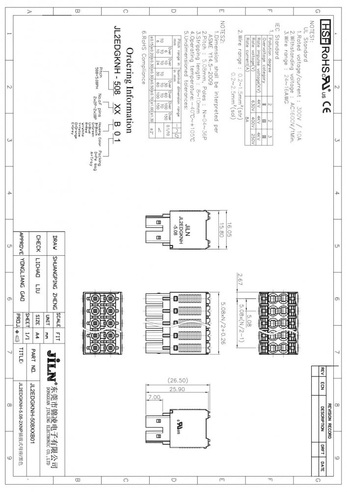 JILN JL2EDGKNH-50812B01 technical drawing