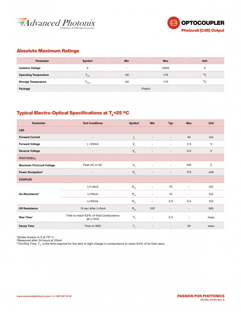 NSL-37V54 datasheet page 2