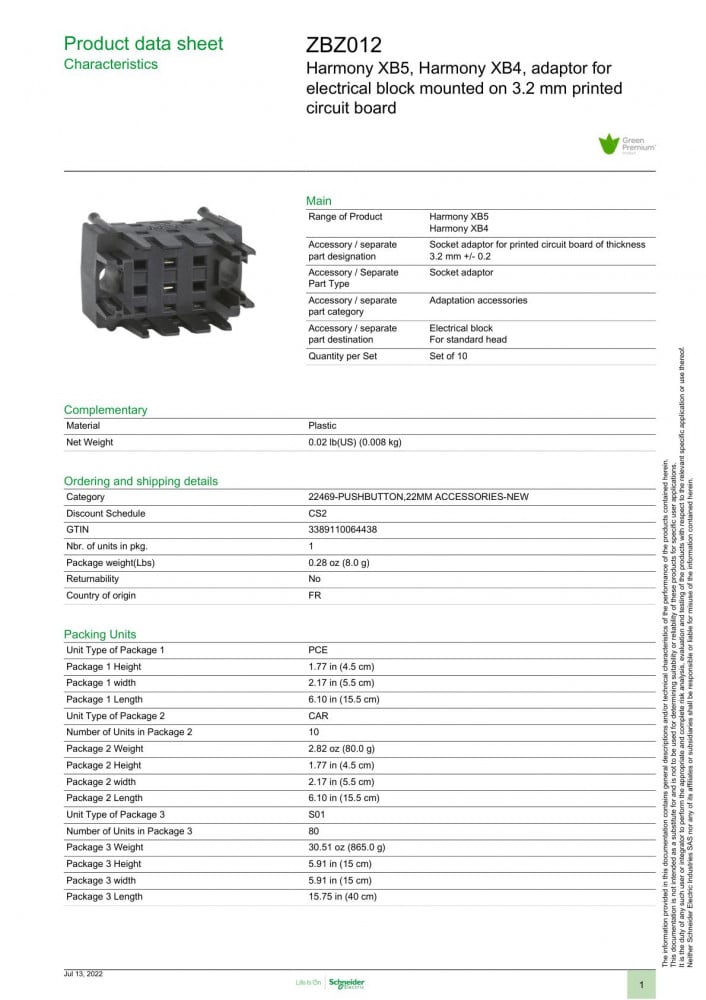 ZBZ012 technical document page 1