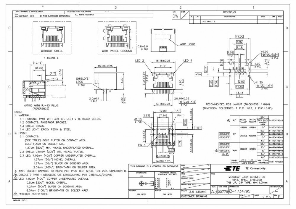 TE Connectivity 1734795-1 drawing page 2