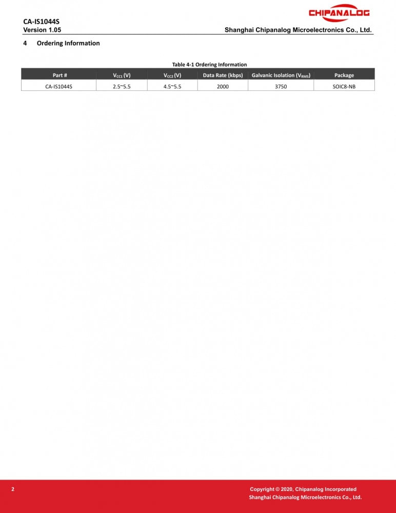 CA-IS1044S datasheet page 2