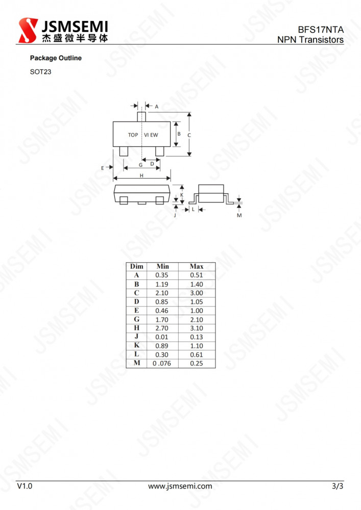BFS17NTA datasheet page 3