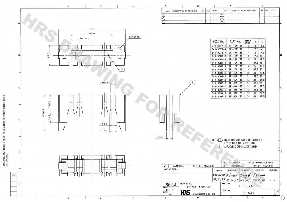 HRS DF1 series reference drawing page 1