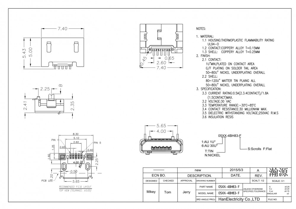 051T-4BH83-F technical drawing page