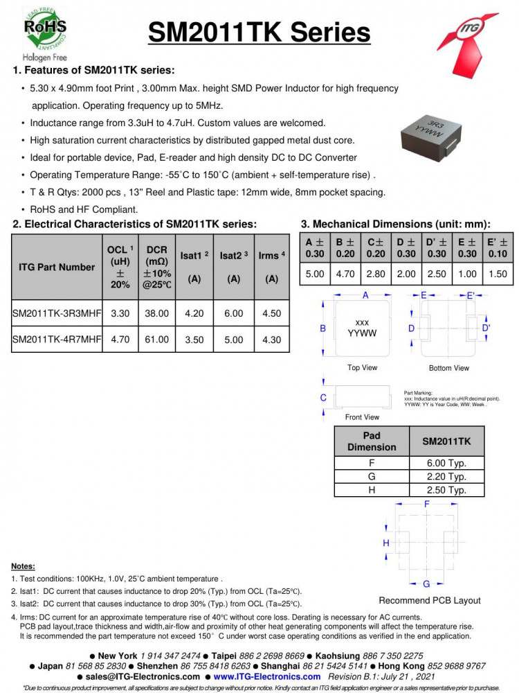 SM2011TK datasheet page 1