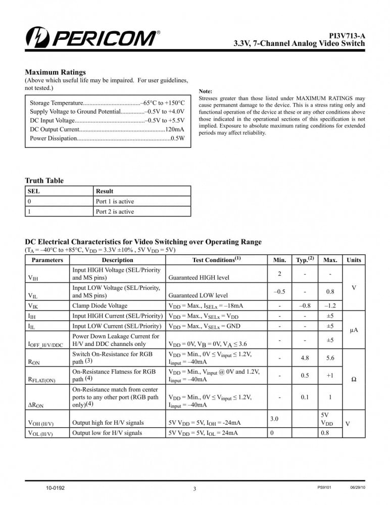 PI3V713-AZLEX datasheet page 3