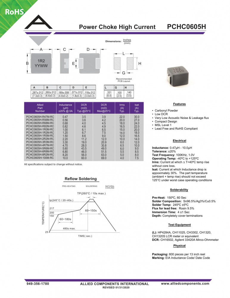 PCHC0605H series datasheet page 1