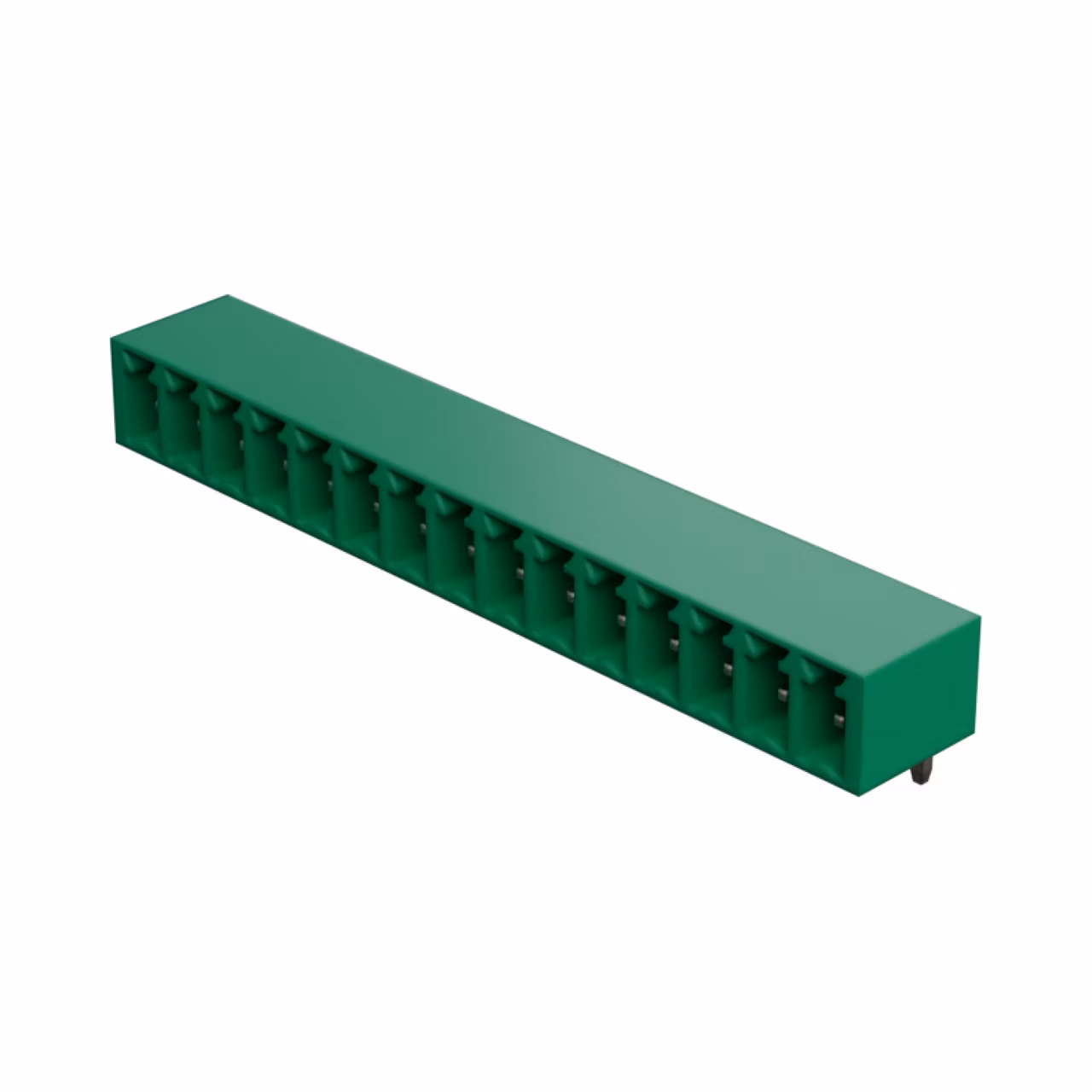 3.81mm Pitch Eurostyle Right-Angle PCB Header, Green Housing, 15 Circuits for sale