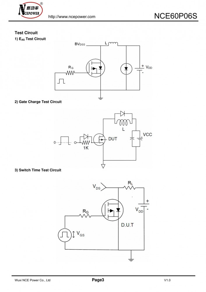 NCE60P06S datasheet page 3