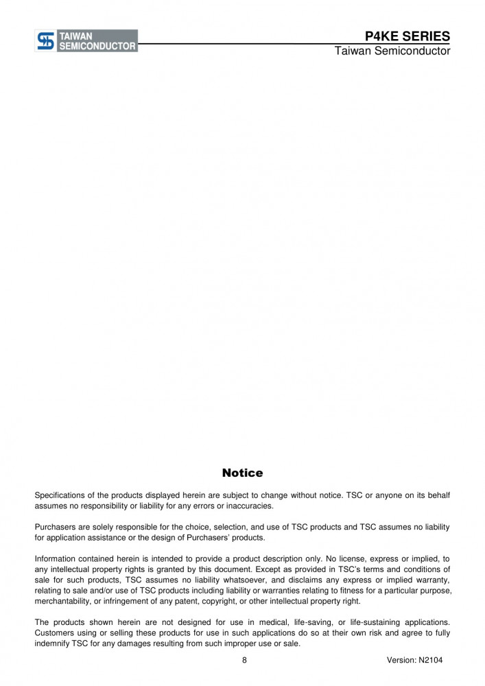 P4KE15A technical document page 8