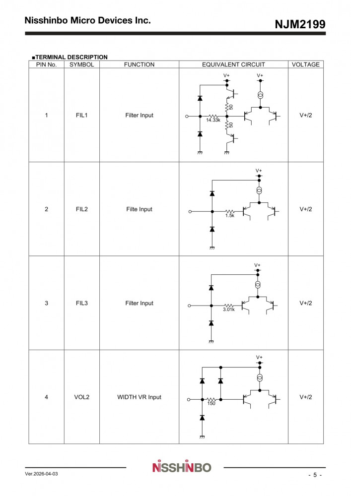 NJM2199 datasheet page 5