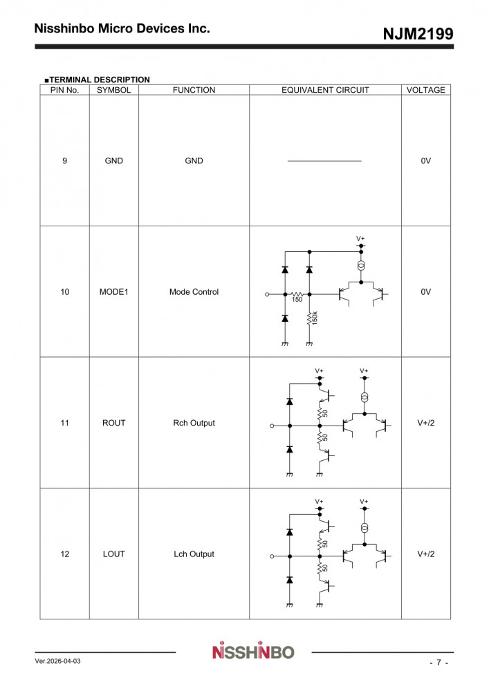 NJM2199 datasheet page 7