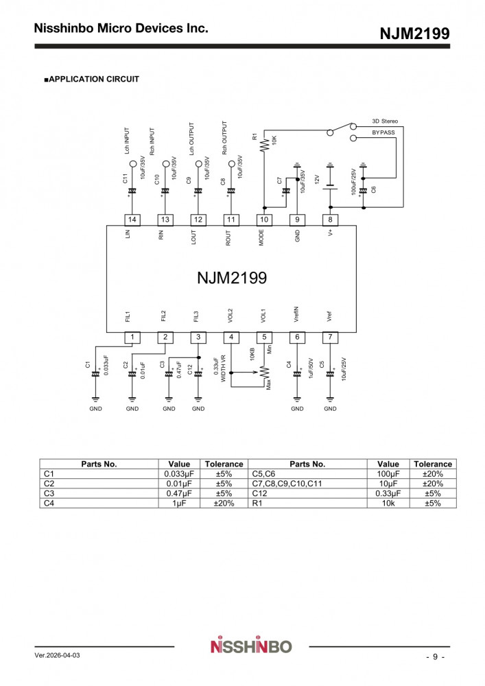 NJM2199 datasheet page 9