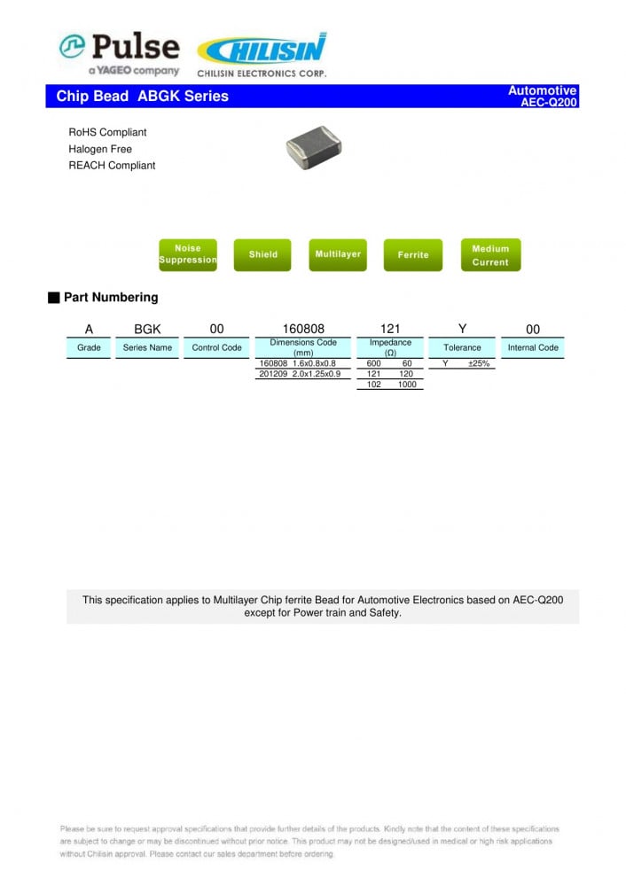 Chilisin ABGK series datasheet page 1