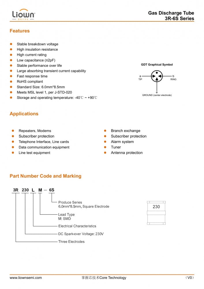 Liown 3R090MM-6S datasheet page 1