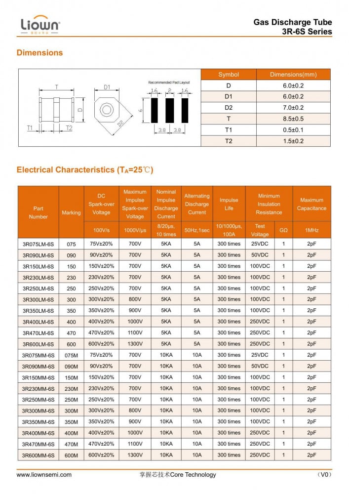 Liown 3R090MM-6S datasheet page 2