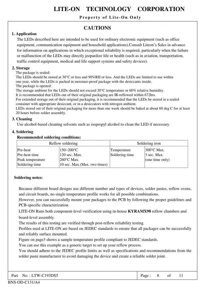 LTW-C193DS5 datasheet page 8