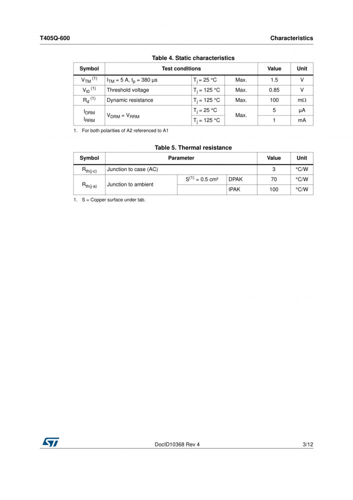 T405Q-600B-TR datasheet page 3