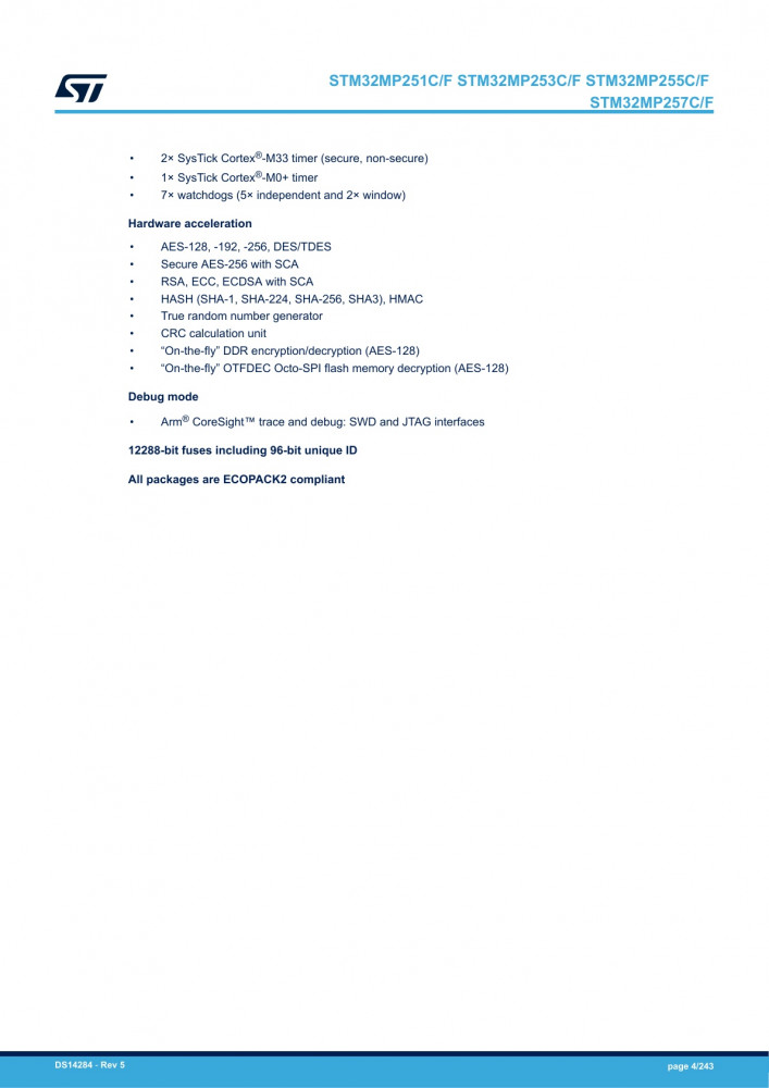 STM32MP25x document page 4