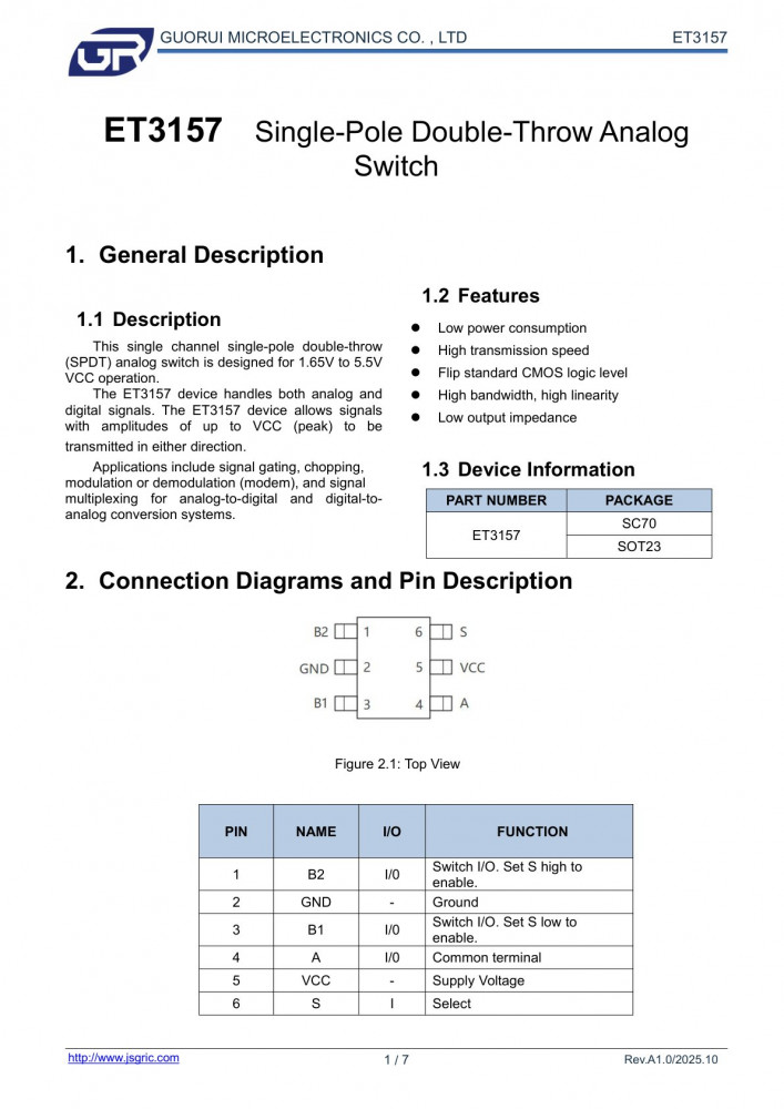 ET3157 datasheet page 1