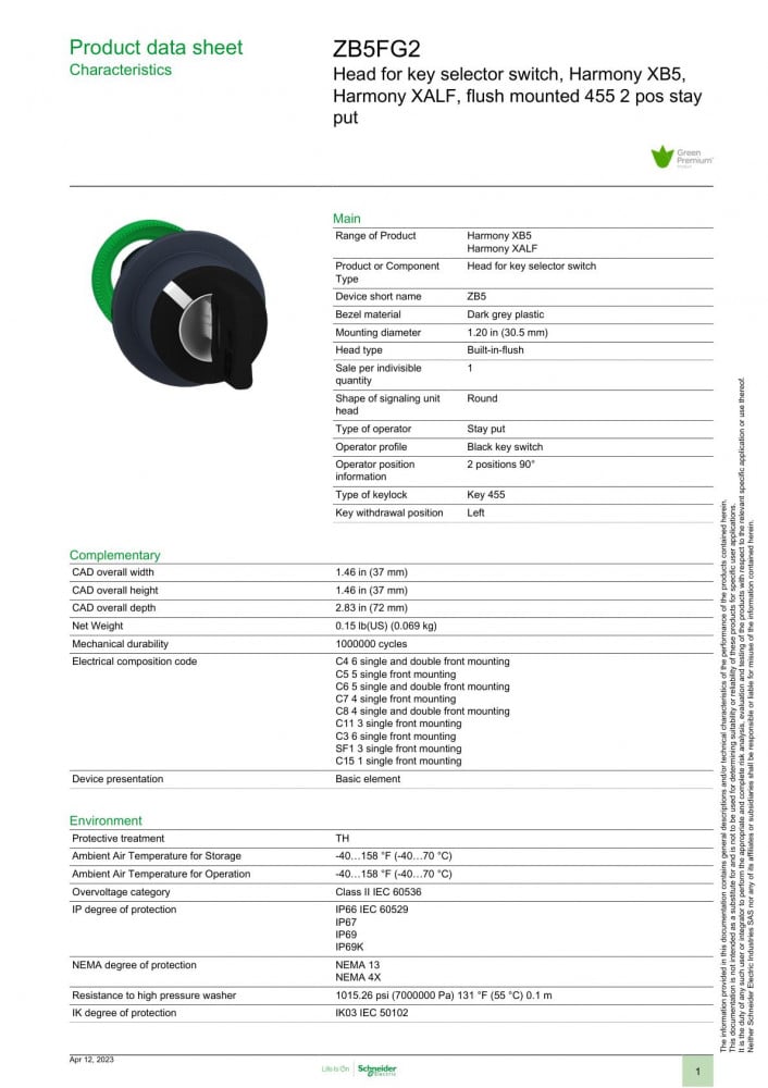 ZB5FG2 technical document page 1