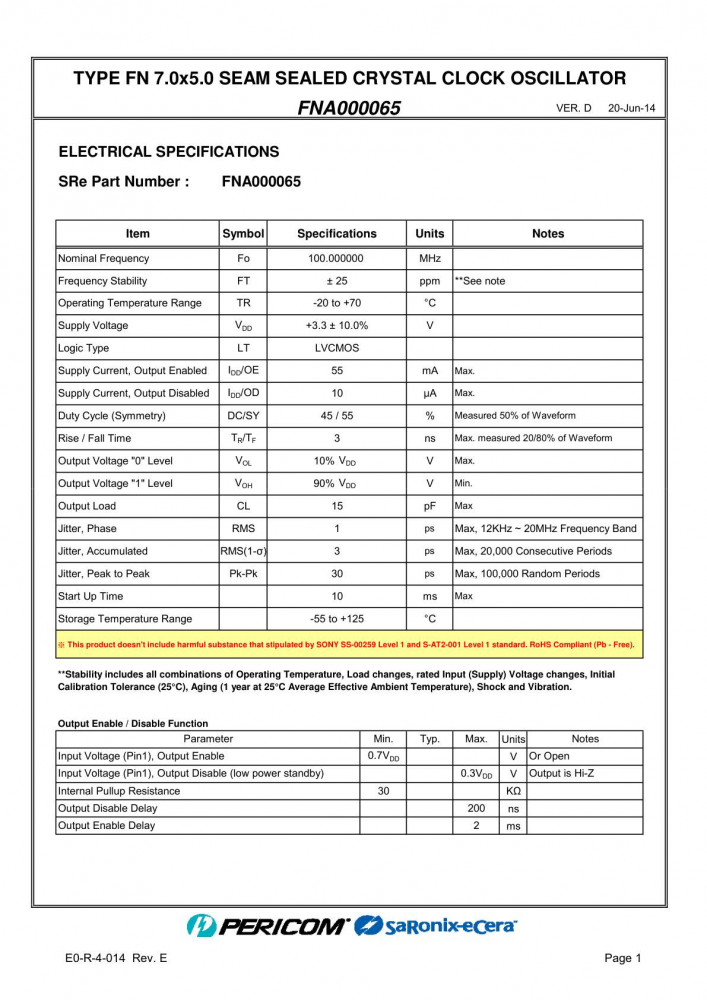 FNA000065 specification page 3