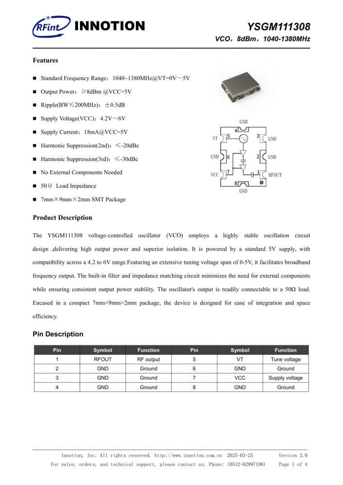 YSGM111308 technical document page 1