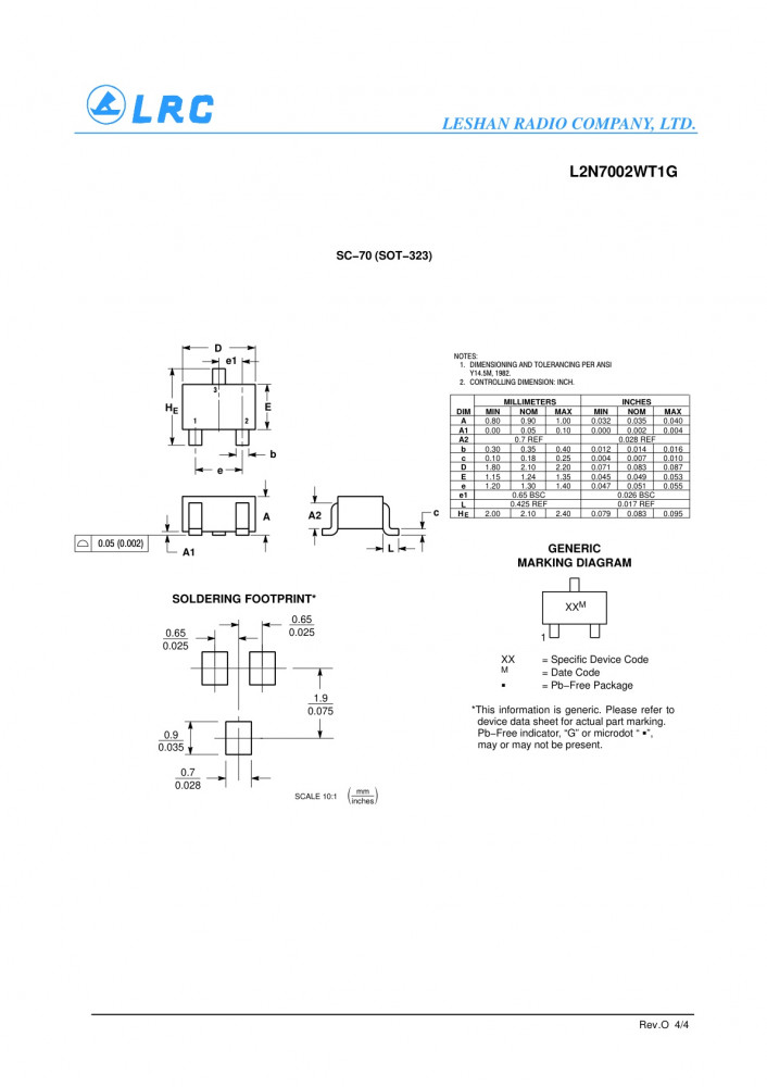 L2N7002WT1G datasheet page 4