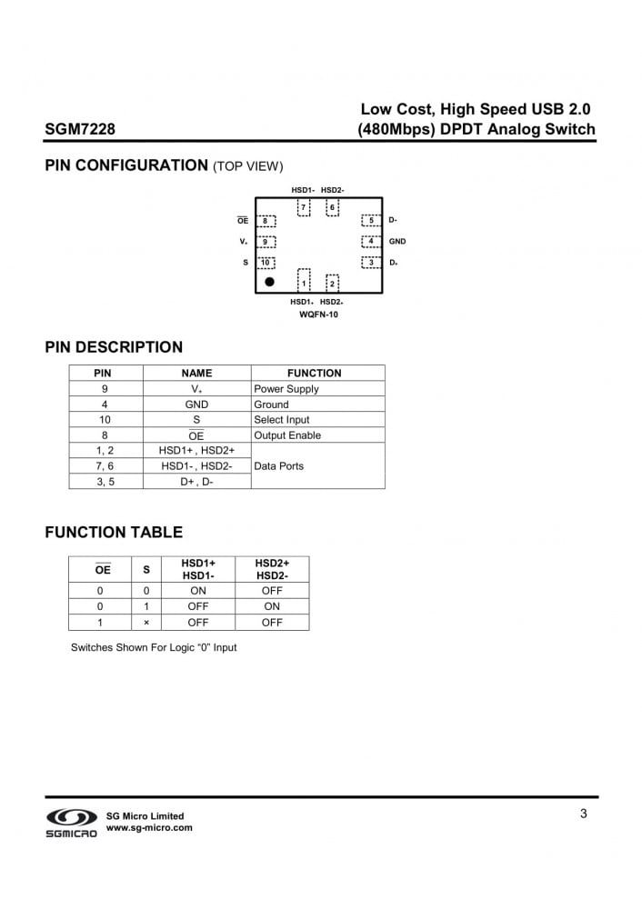 SGM7228 datasheet page 3