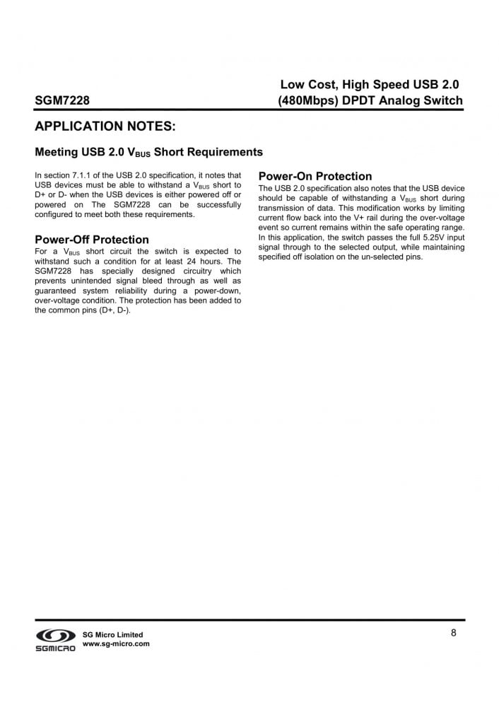 SGM7228 datasheet page 8