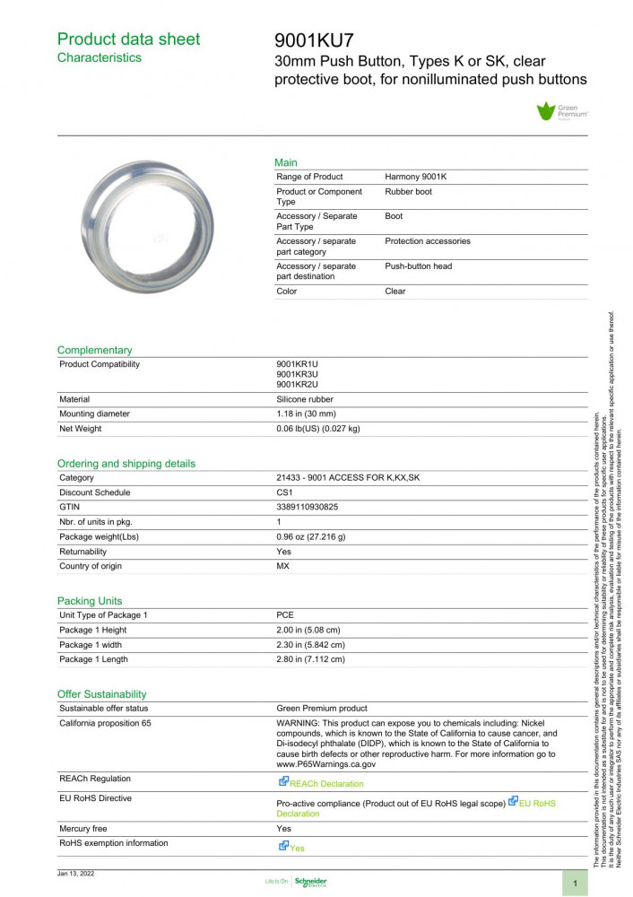 9001KU7 technical documentation page 1